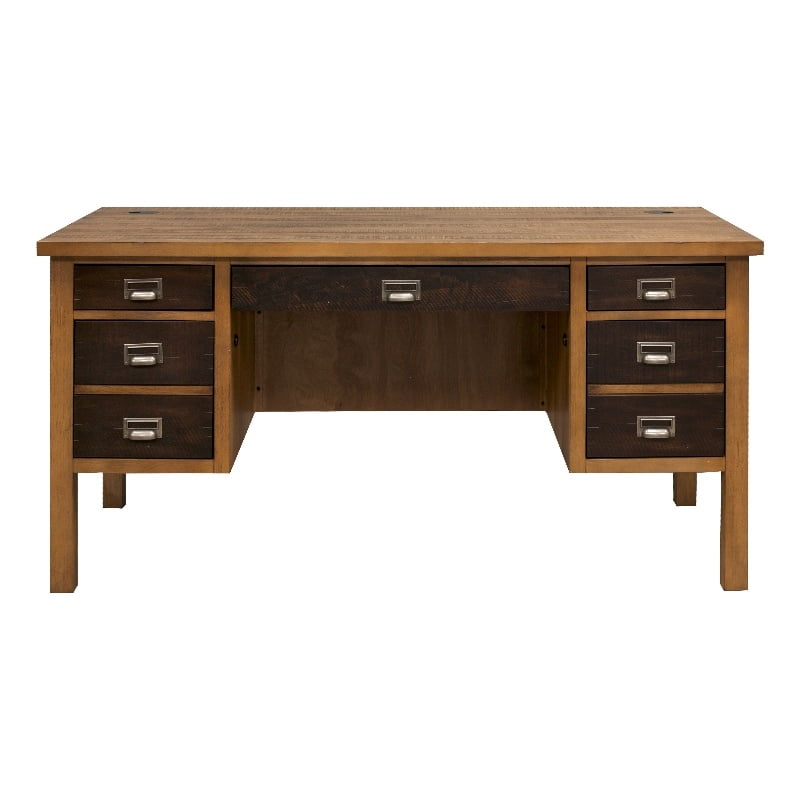 Martin Furniture Heritage Wood Computer Credenza Desk in Hickory Brown ...