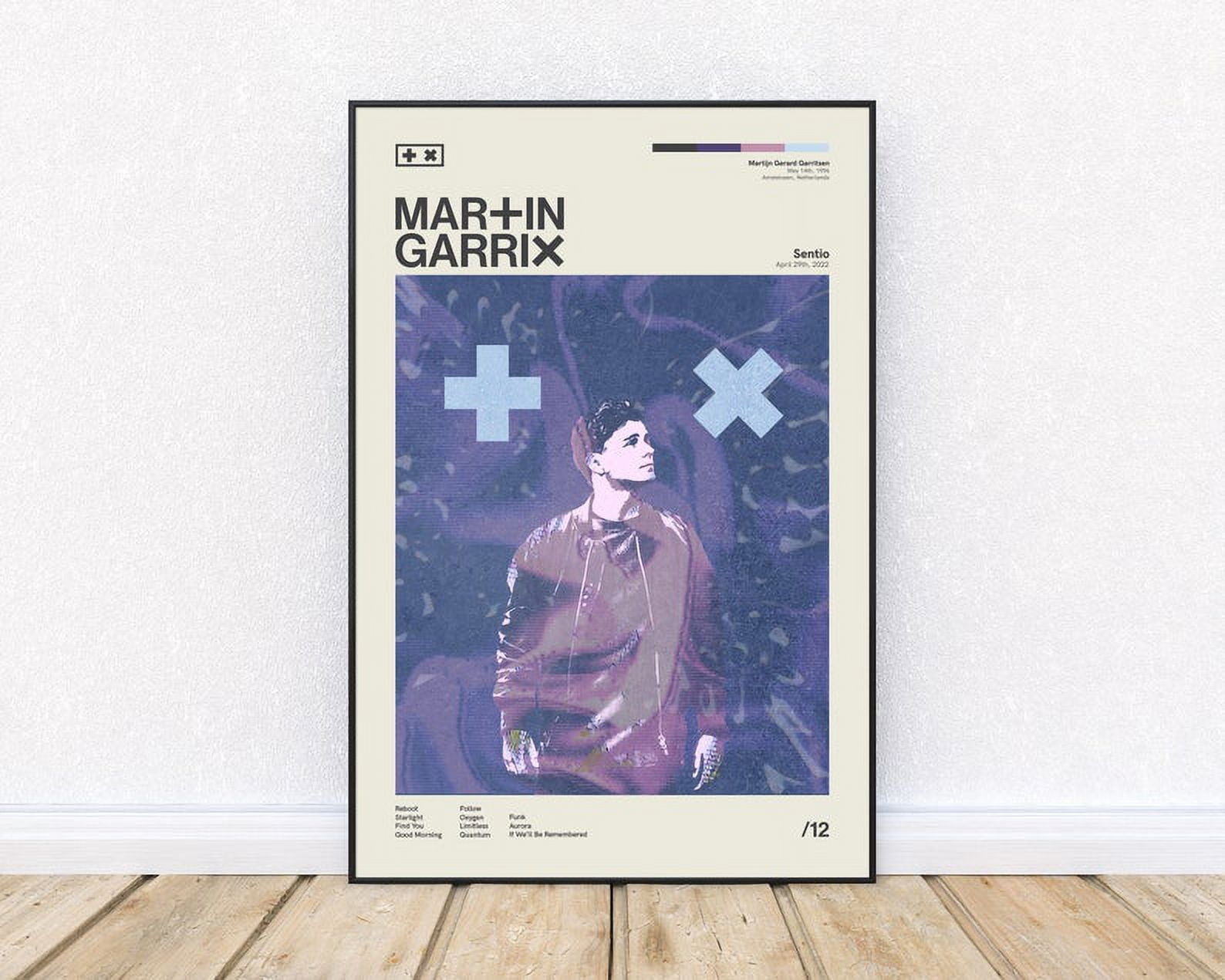 Martin Garrix Sentio Inspired Mid-Century Modern Poster, Retro Style ...