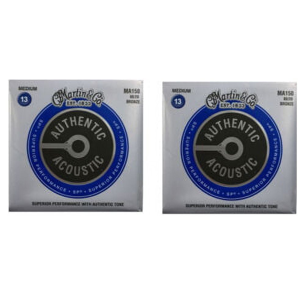 Martin Guitar Strings 2-Pack Acoustic - Medium - 80/20 Bronze MA150 ...
