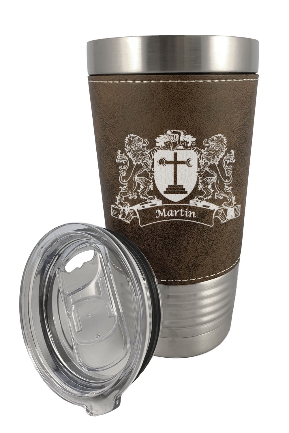 Martin Irish Coat of Arms Leather Travel Mug - Walmart.com