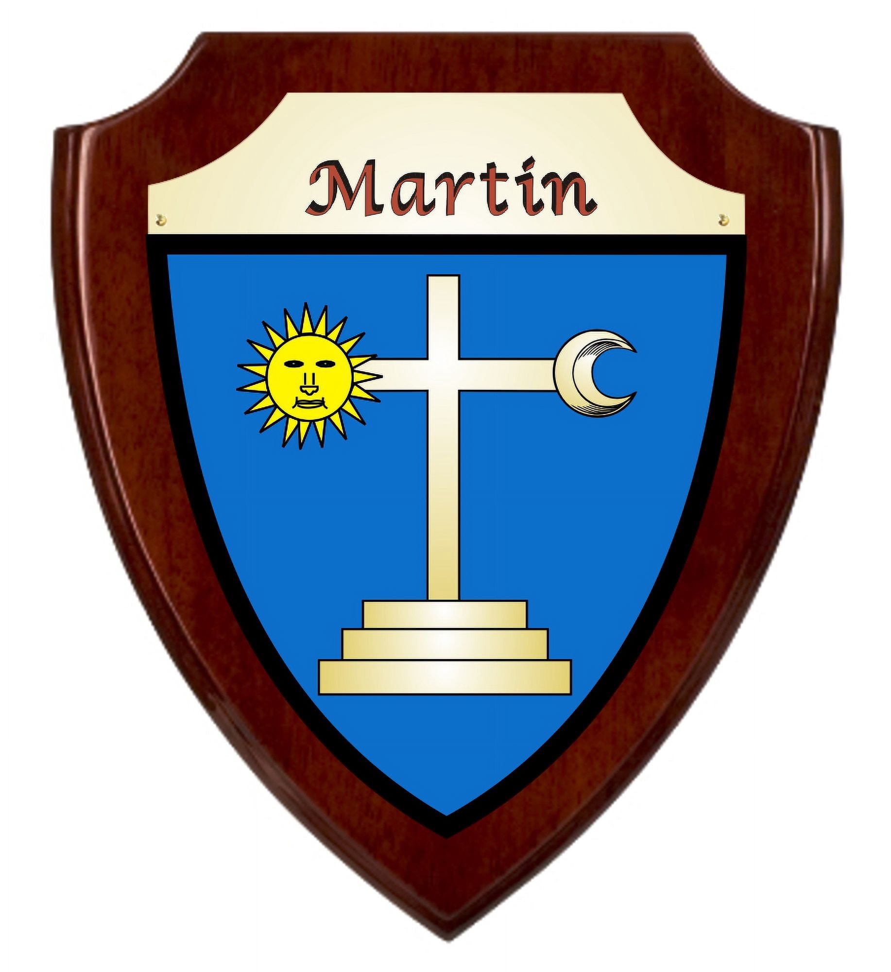Martin Irish Coat of Arms Shield Plaque - Rosewood Finish - Walmart.com