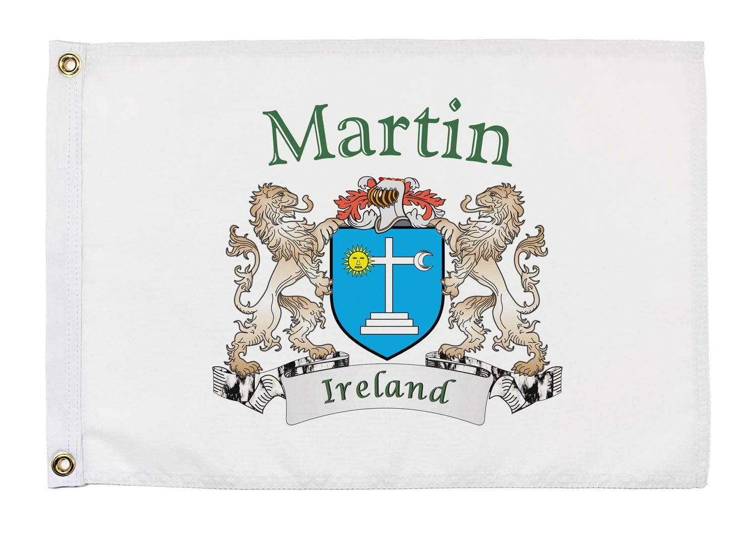 Martin Irish Coat of Arms Small White Flag - 16"x10.5" inches - Walmart.com