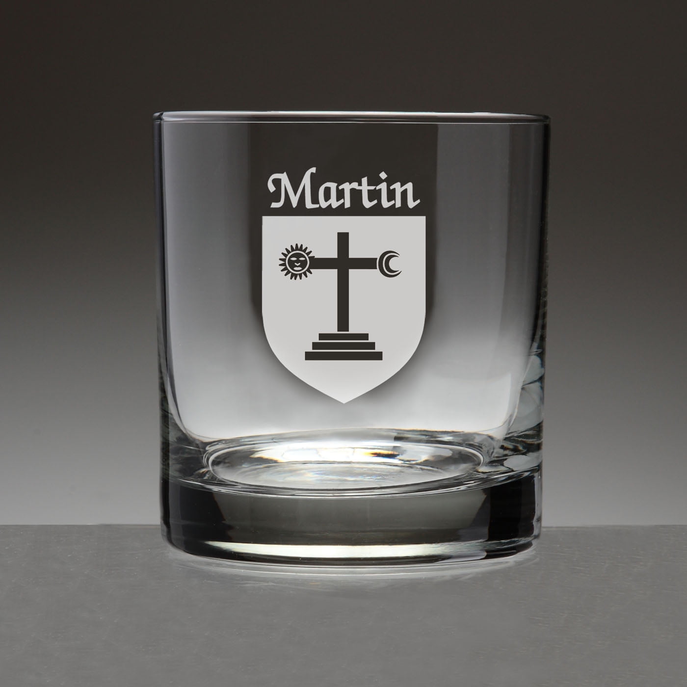 Martin Irish Coat of Arms Tumbler Glasses - Set of 4 (Sand Etched ...