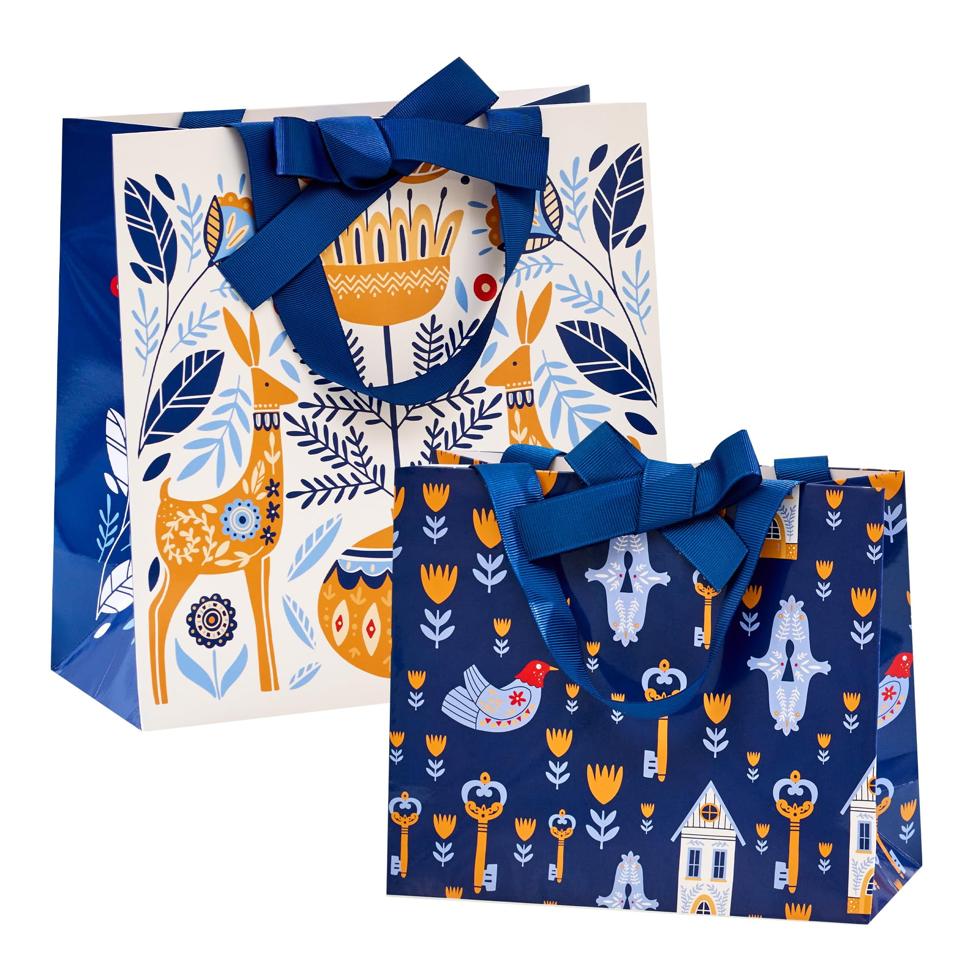 Martin & Jillian Scandinavian Gift Bags with Ribbon Handles - Multi Use ...