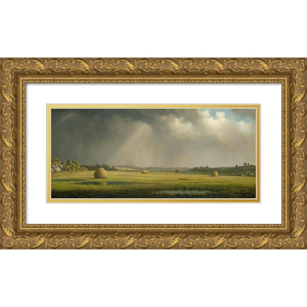 Martin Johnson Heade 18x10 Gold Ornate Wood Frame and Double Matted ...