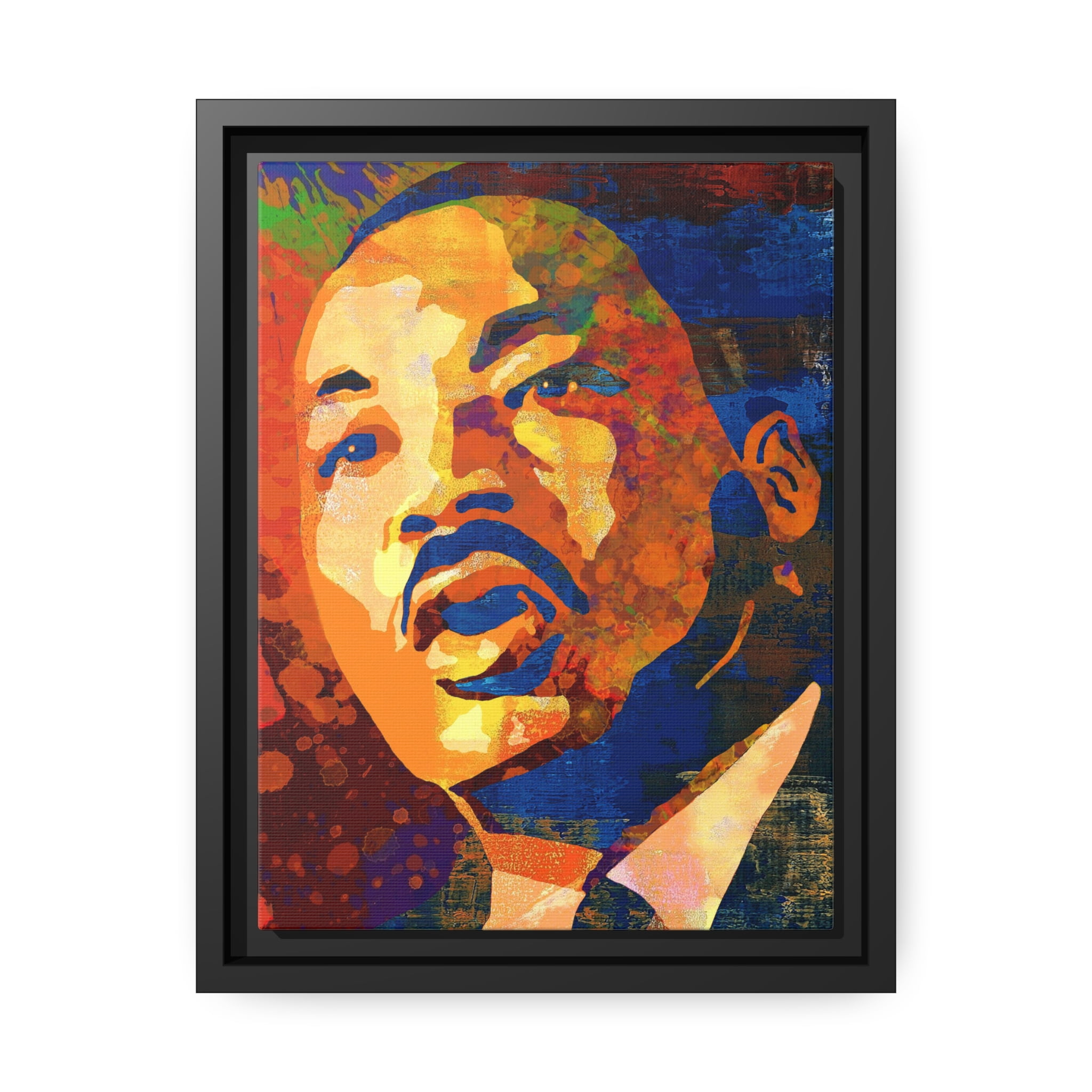 Martin Luther King Jr Framed Canvas Wall Art - Warhol Style Pop Art ...