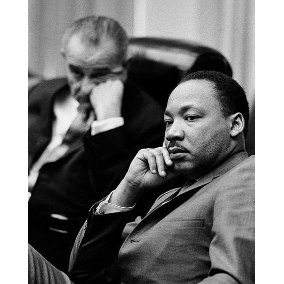 Martin Luther King Jr. & Lyndon Johnson Style - A - 12x18 Inch ...