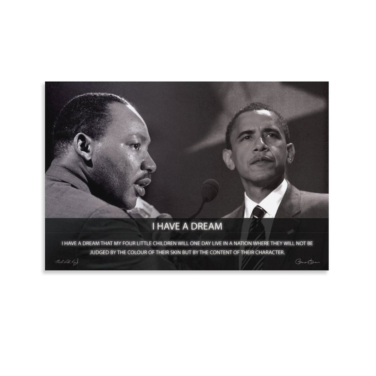Martin Luther King Jr. MLK Obama Poster Painting On Canvas Wall Art ...