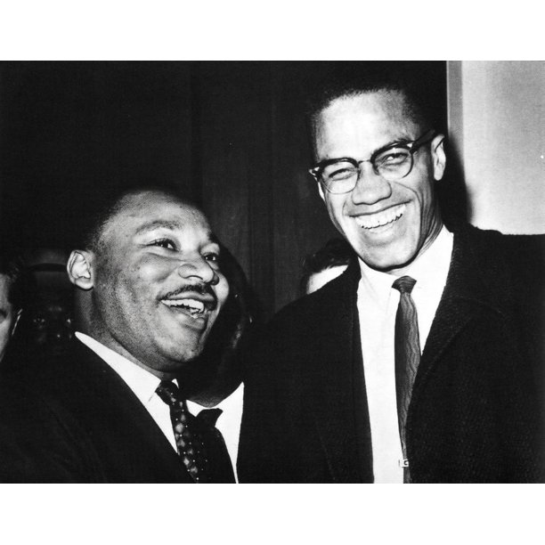 Martin Luther King Jr and Malcolm X Photo Print (8 x 10) - Walmart ...