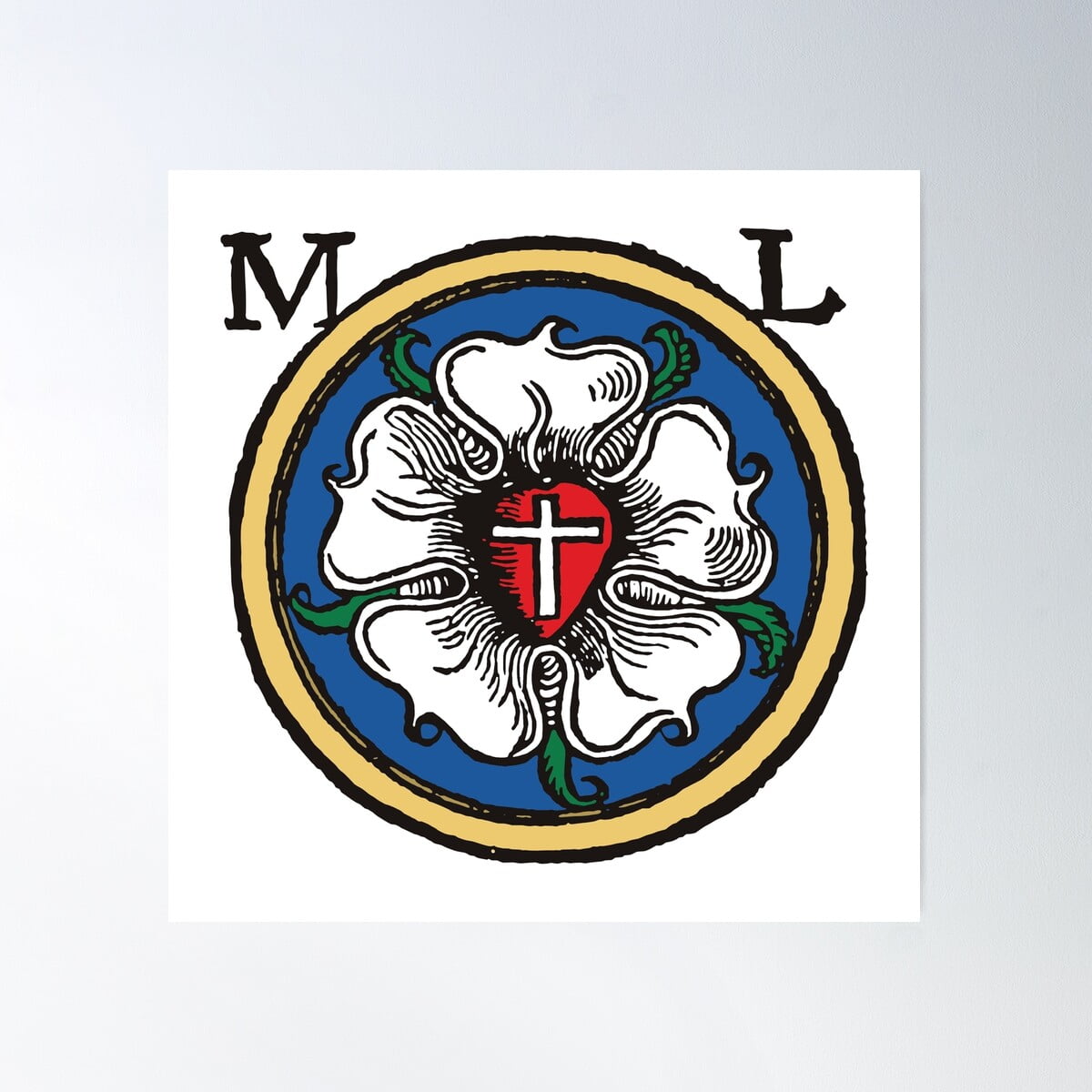 Martin Luther Rose Seal Of Reformation Poster Wall Art, Modern Wall ...