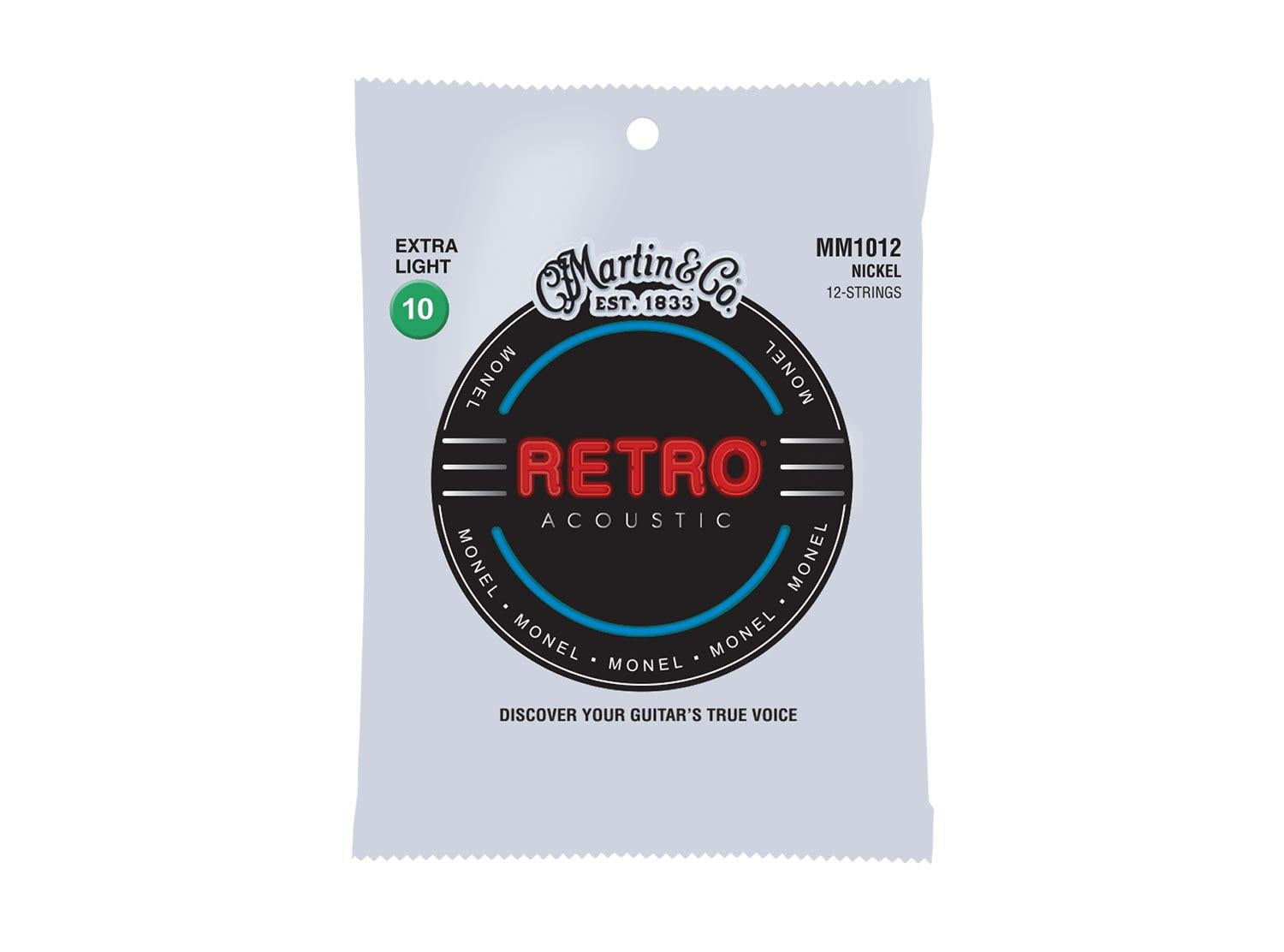 Martin MM1012 Retro Monel Acoustic Guitar 12-String Set, Extra Light ...