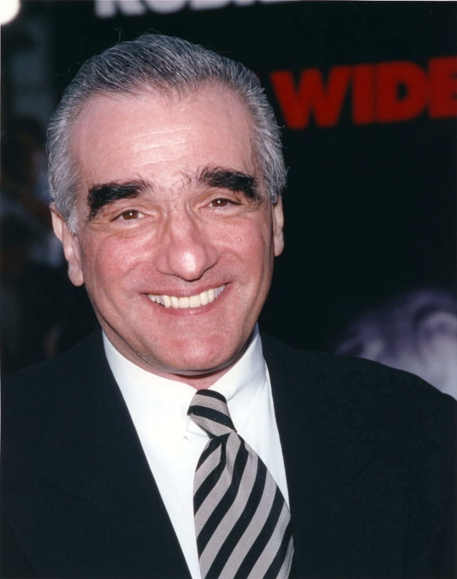 Martin Scorsese Close-up Portrait smiling in Black Suit with Tie Photo ...