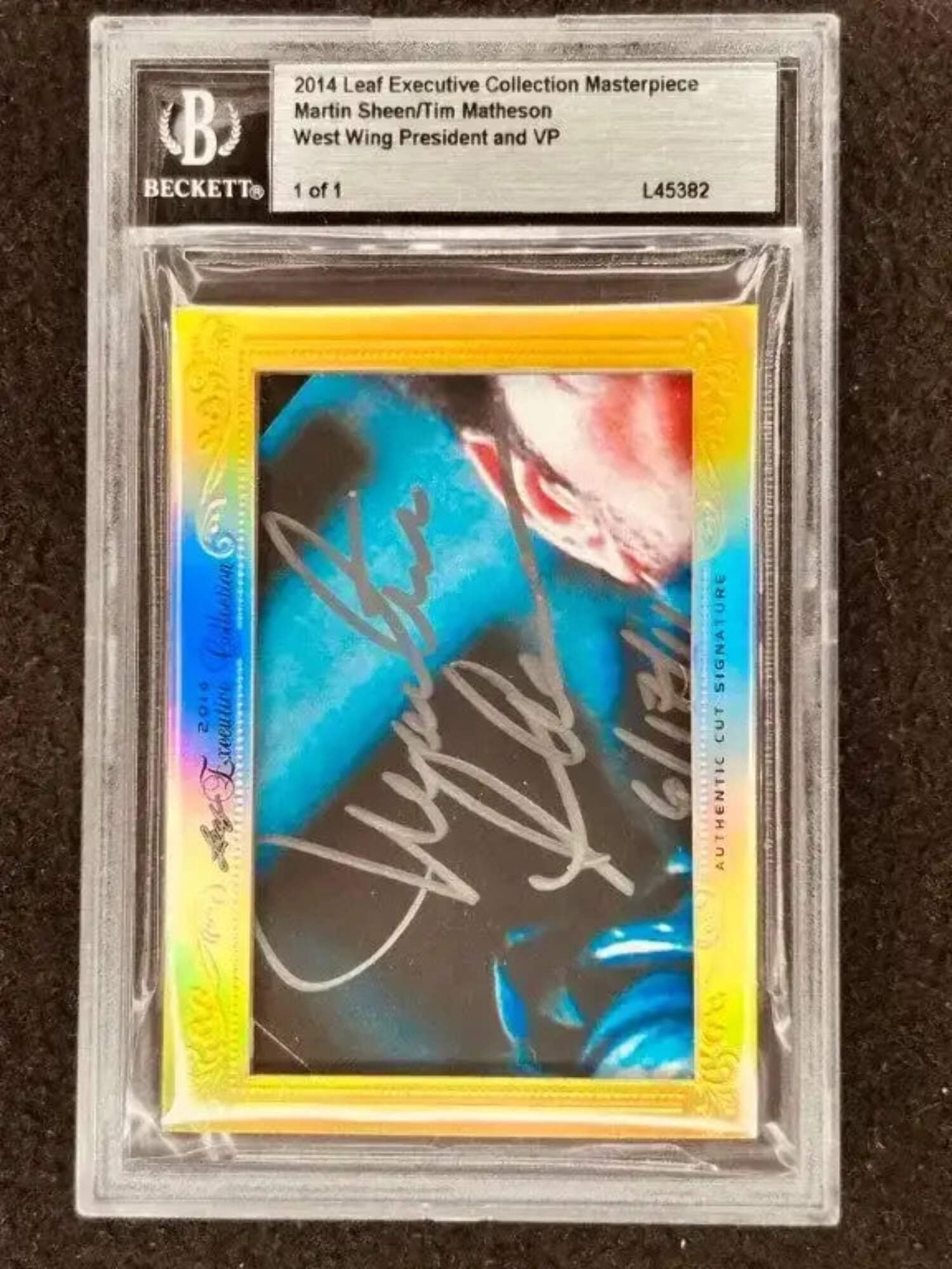 Martin Sheen Tim Matheson 2014 Leaf Masterpiece Cut Signature certified ...