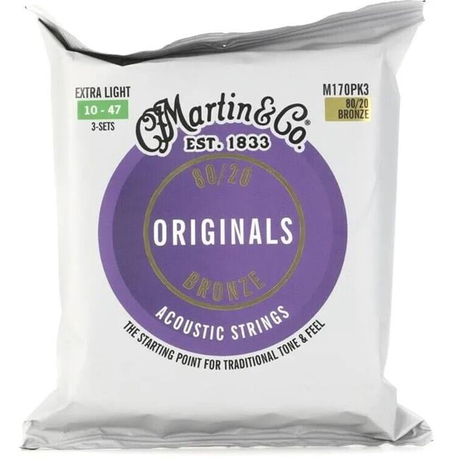 Martin Strings 10-47 Gauge Original 80-20 Bronze Acoustic Guitar ...