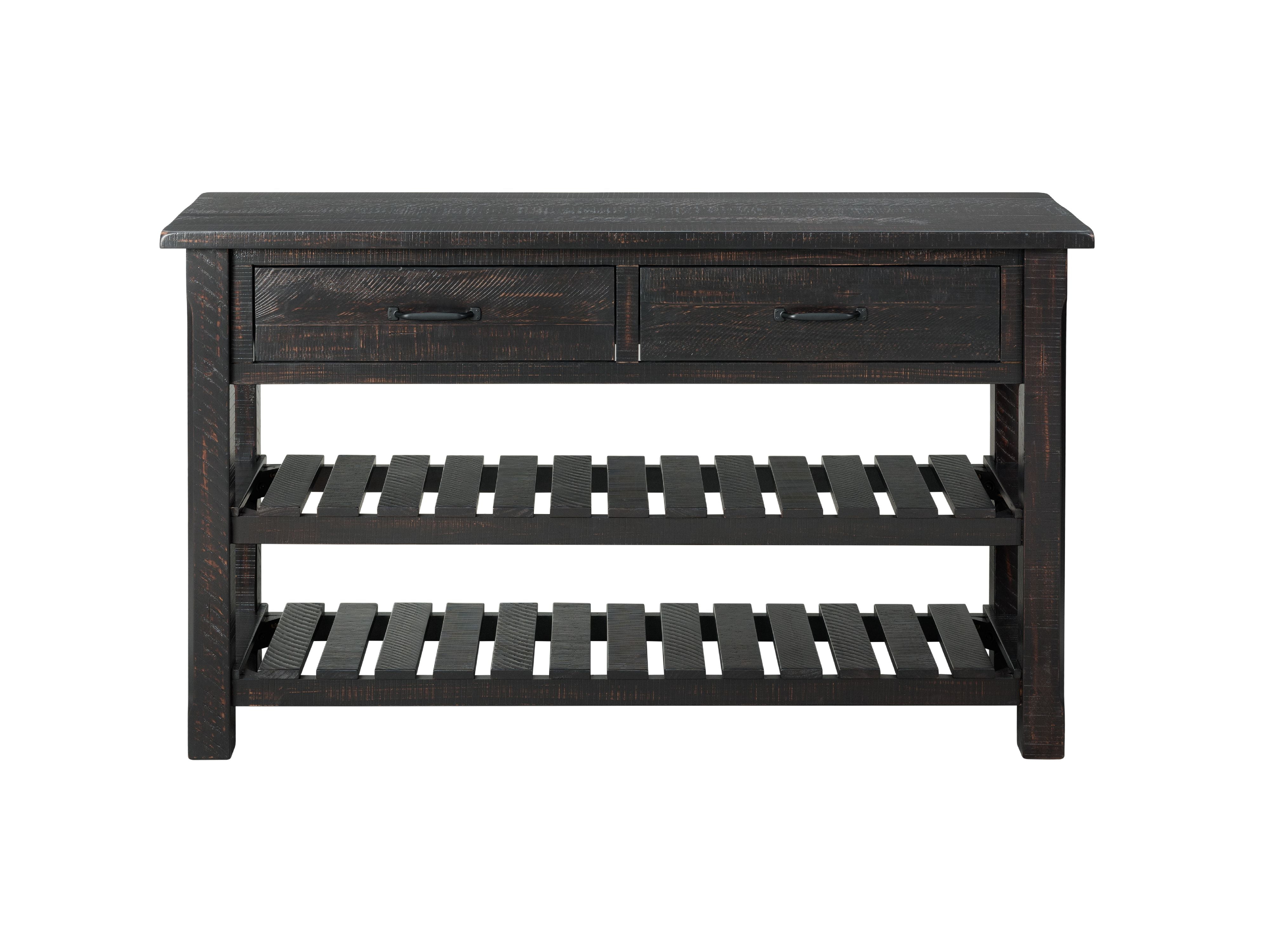 Martin Svensson Barn Door Solid Wood Sofa Console Table Antique Black ...