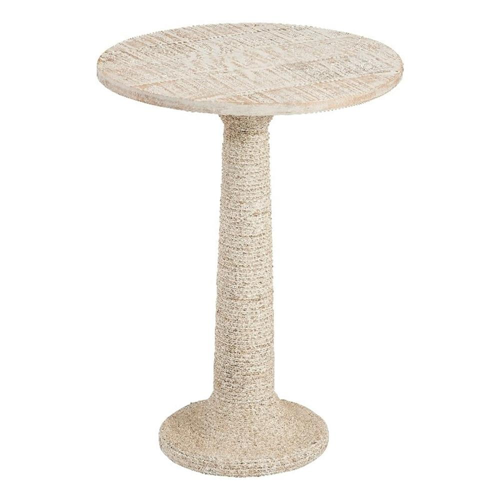 Martin Svensson Home Abbott Round Solid Wood and Jute End Table in ...