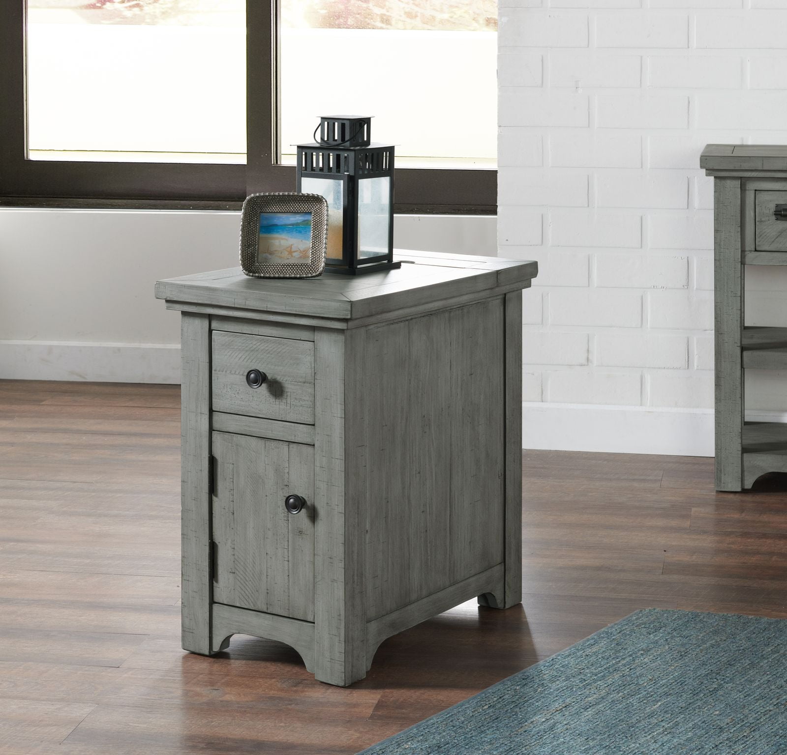 Martin Svensson Home Beach House Dove Grey Solid Wood Chairside Table ...