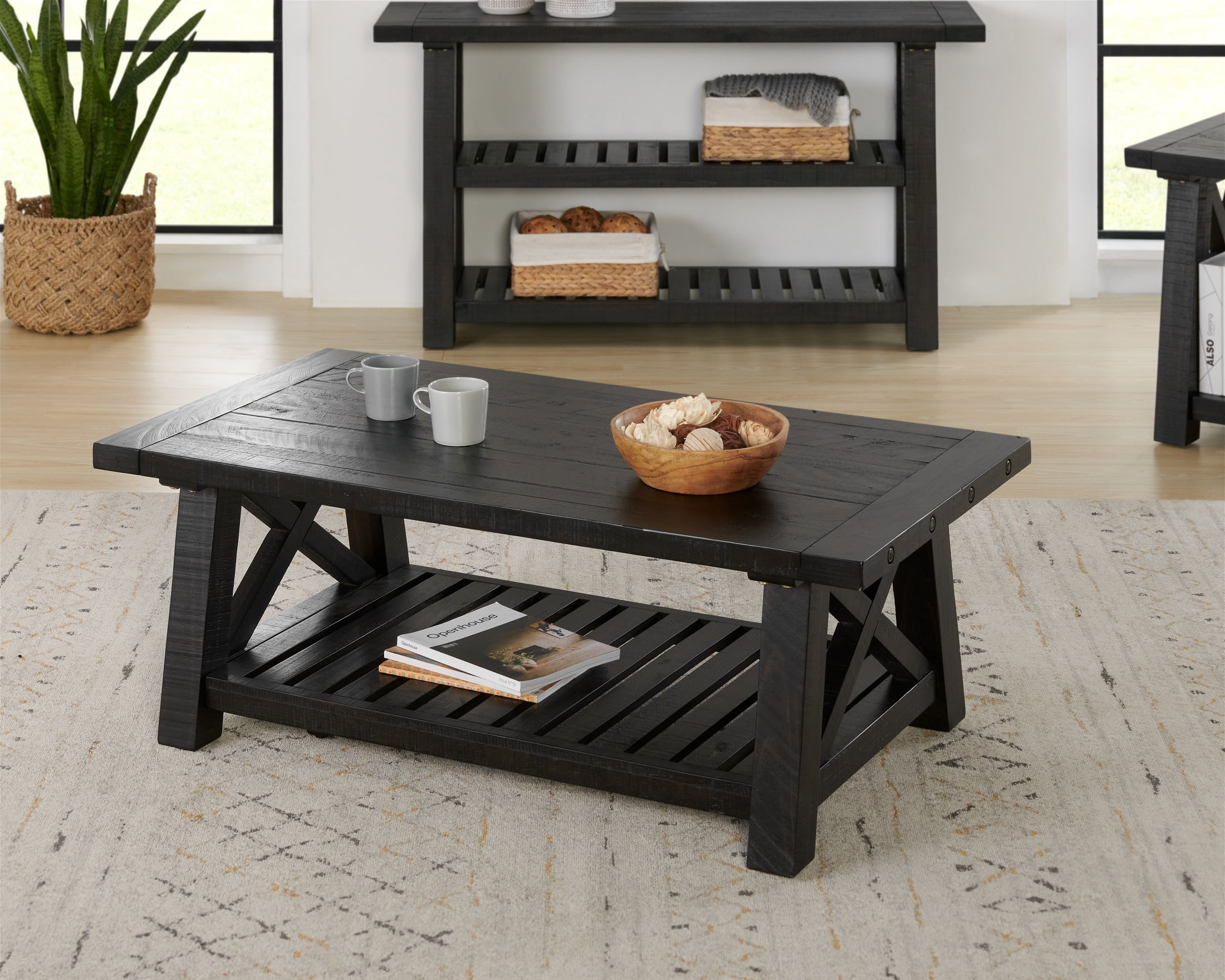 Black and dark wood coffee table store
