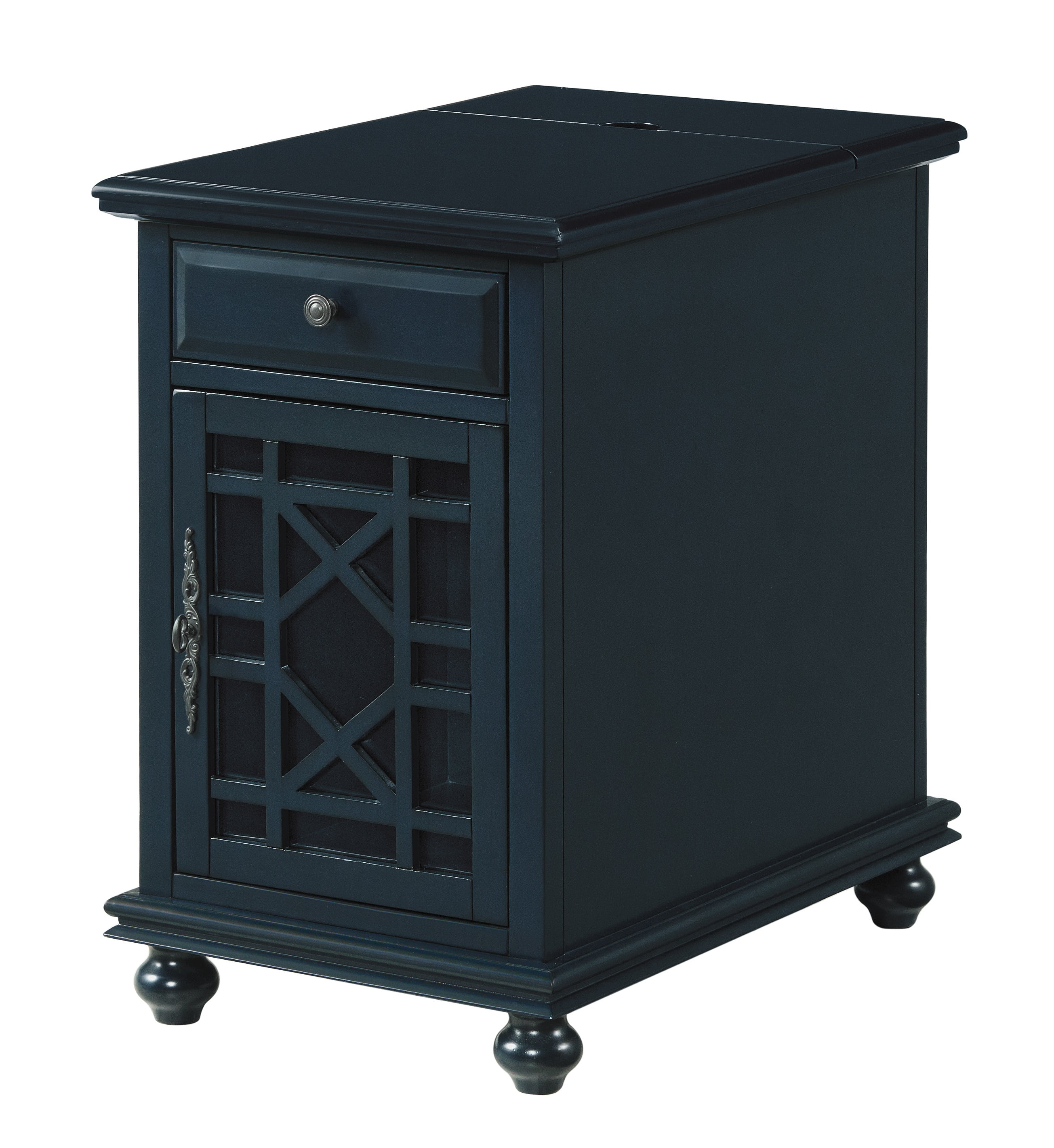 Martin Svensson Home Elegant Chairside Table with Power Catalina Blue ...