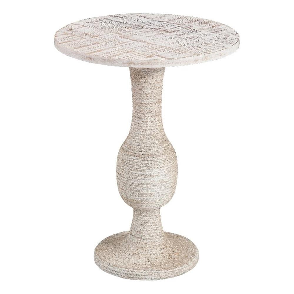 Martin Svensson Home Kinney Round Solid Wood and Jute End Table in ...