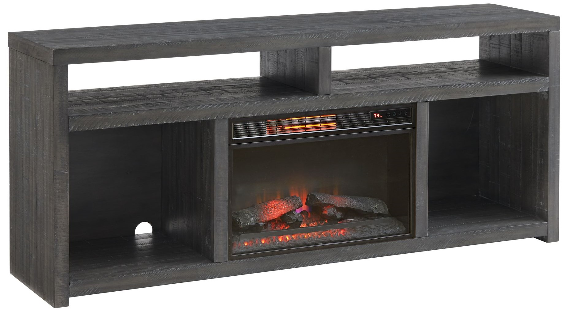 Martin Svensson Home Lexington Solid Wood TV Stand with Fireplace for ...