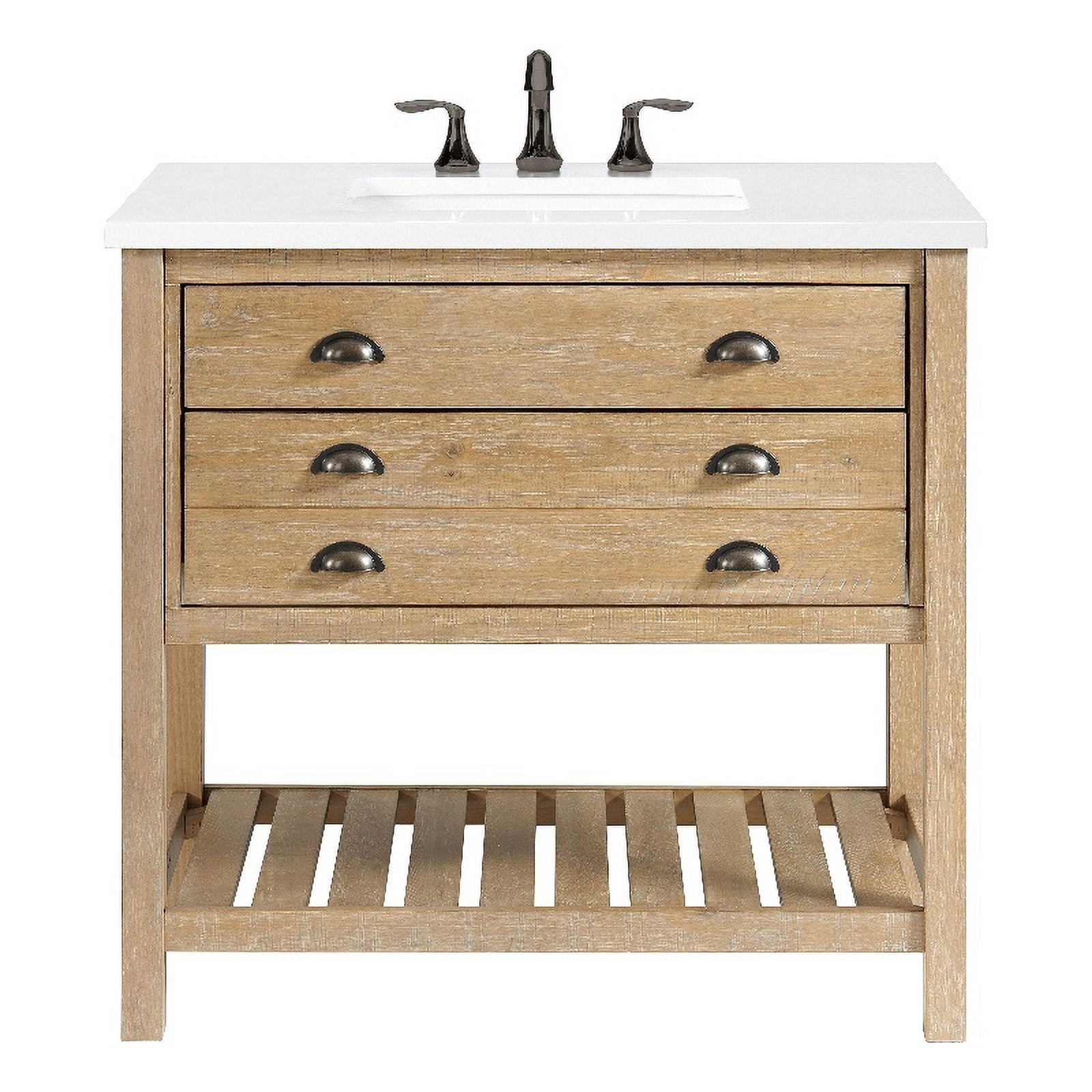 Martin Svensson Home Monterey 37" Rustic Single Bathroom Wood Vanity ...