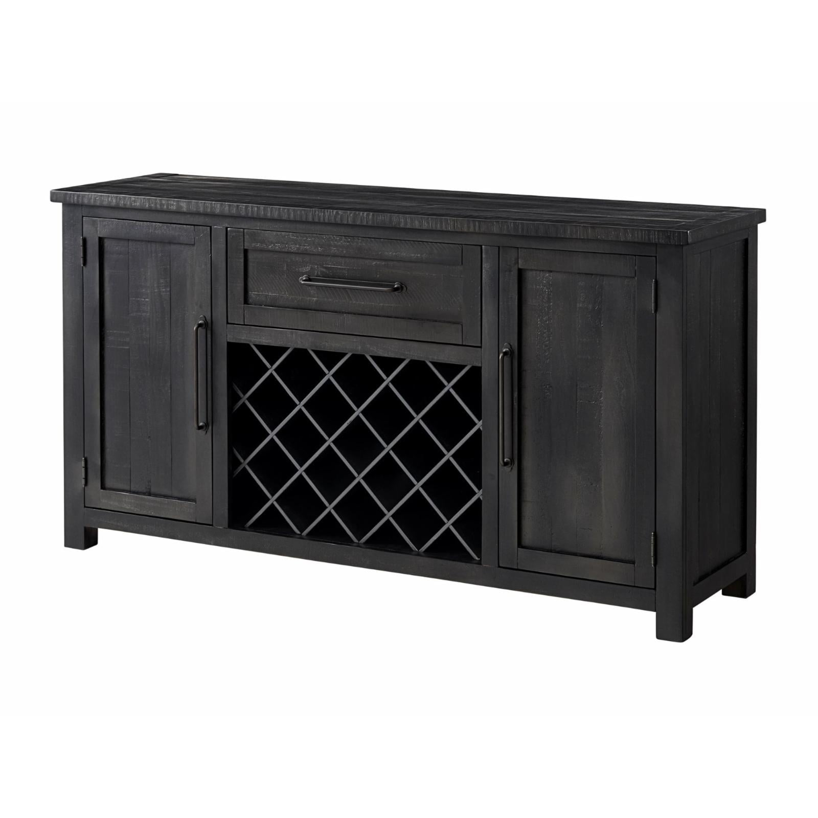 Martin Svensson Napa Solid Wood Black Dining Server with Storage ...