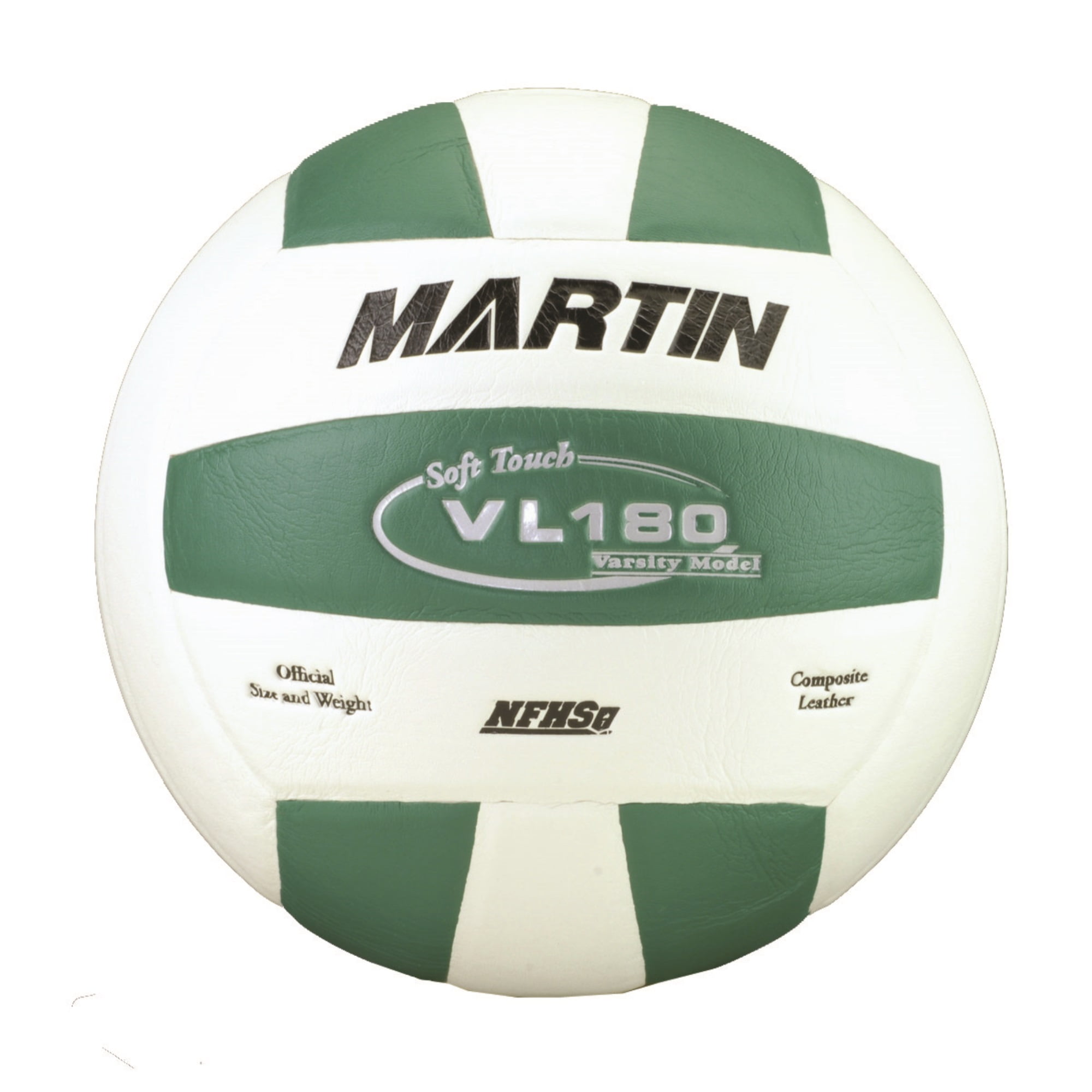 Martin VL180 Soft Touch Composite Leather Official Size NFHS Volleyball | Green - Walmart.com