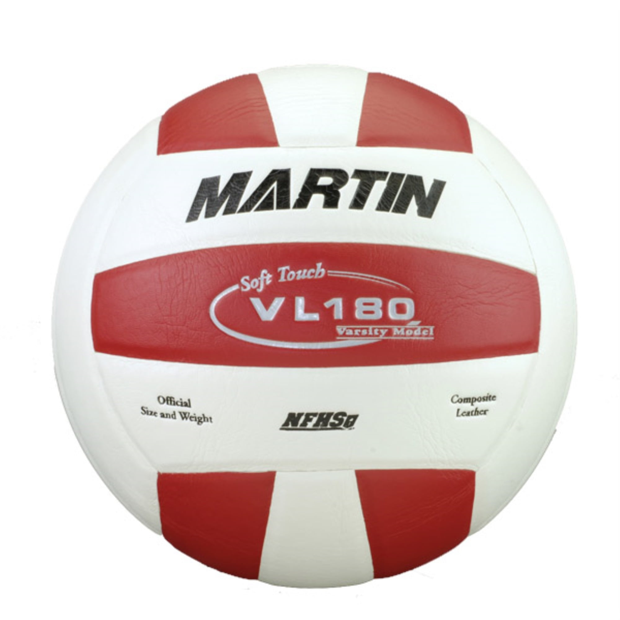 Martin VL180 Soft Touch Composite Leather Official Size NFHS Volleyball | Red - Walmart.com