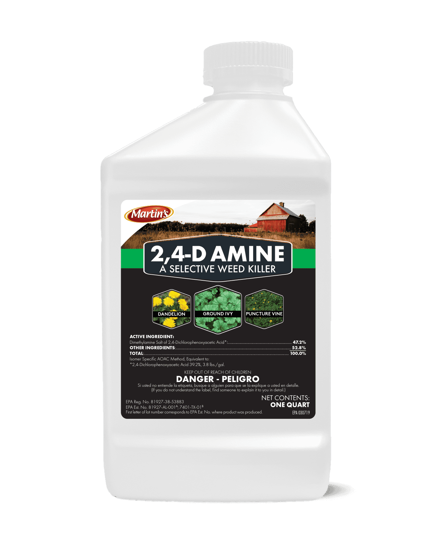 Martin's 2, 4-D Amine - Selective Weed Killer - 32 fl oz Bottle by ...