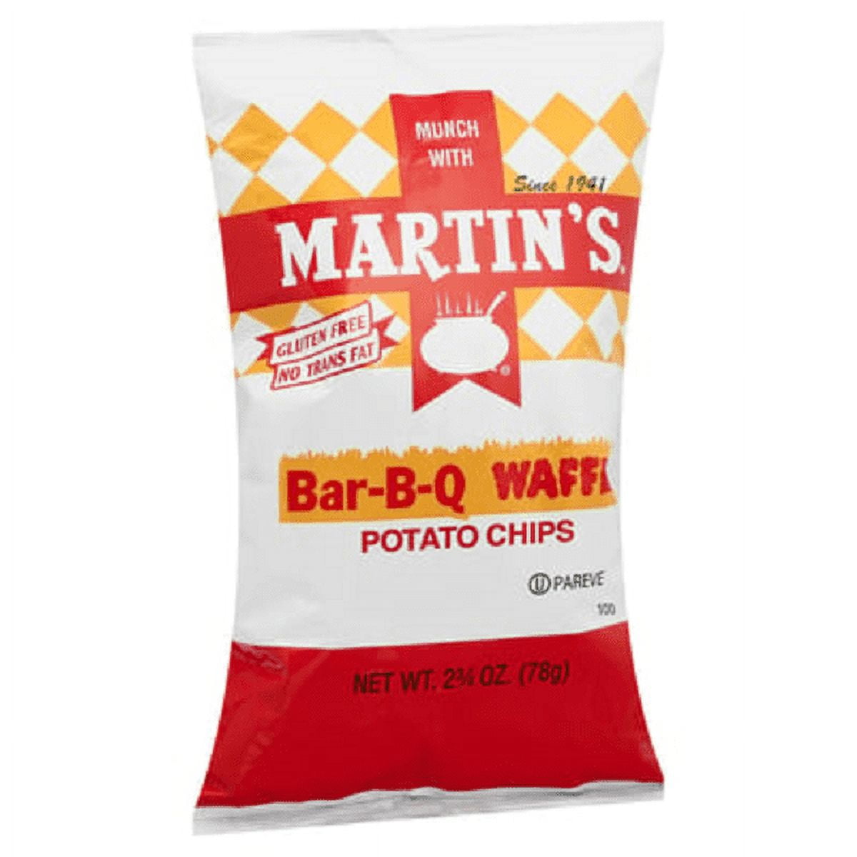 Martin's BBQ Waffle Cut Potato Chips, 18-Pack 2.75 Ounces Single Serve ...
