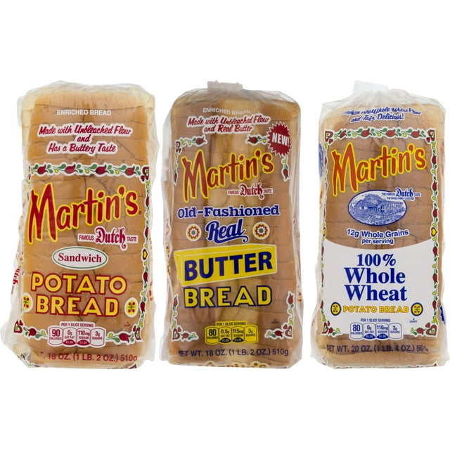 Martin's Famous Pastry Potato Bread: Original, Butter and Whole Wheat ...