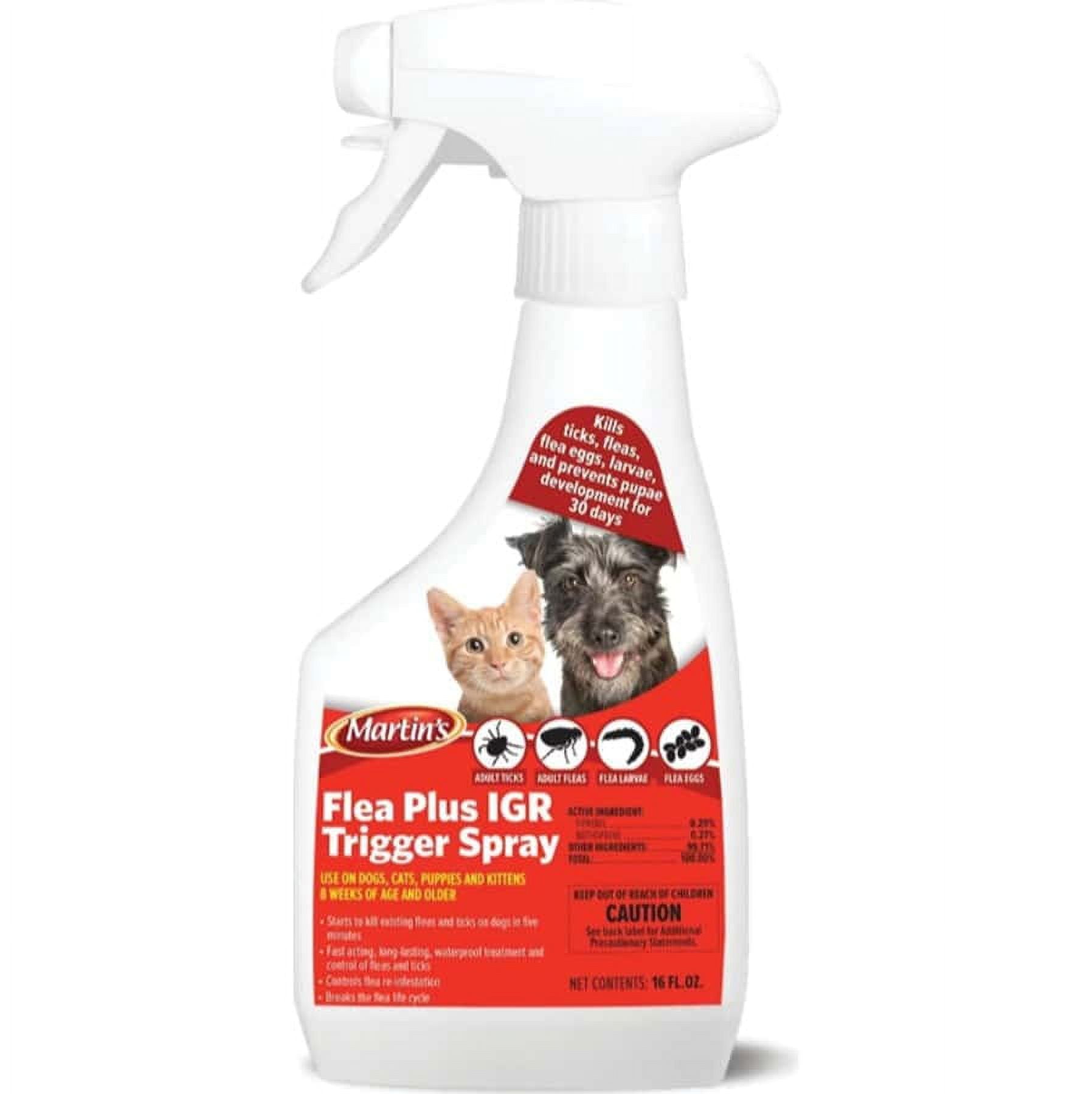 Martin's Flea Plus IGR Spray 16 oz. - Fast-Acting Flea and Tick Killer ...
