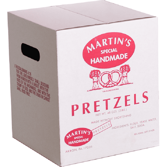 Martin's Handmade Amish Pretzels, Salted, Hand Twisted, 3 lb. Bulk Box ...