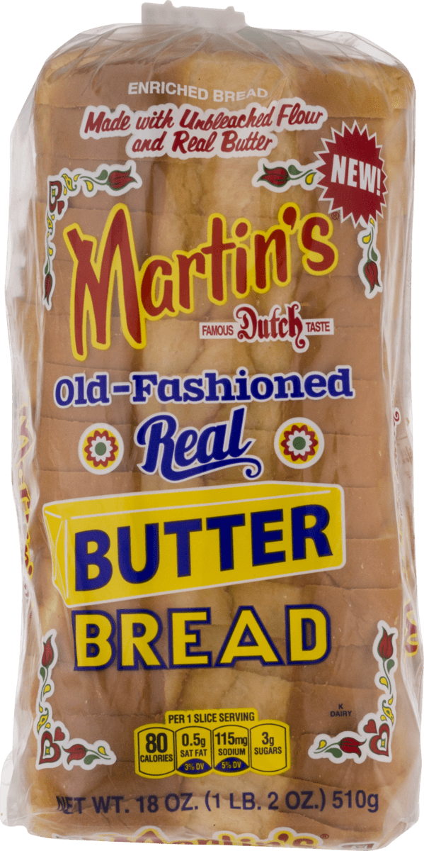 Martin's Old-Fashioned Real Butter Bread- 16 slice 18 oz. (3 Bags ...