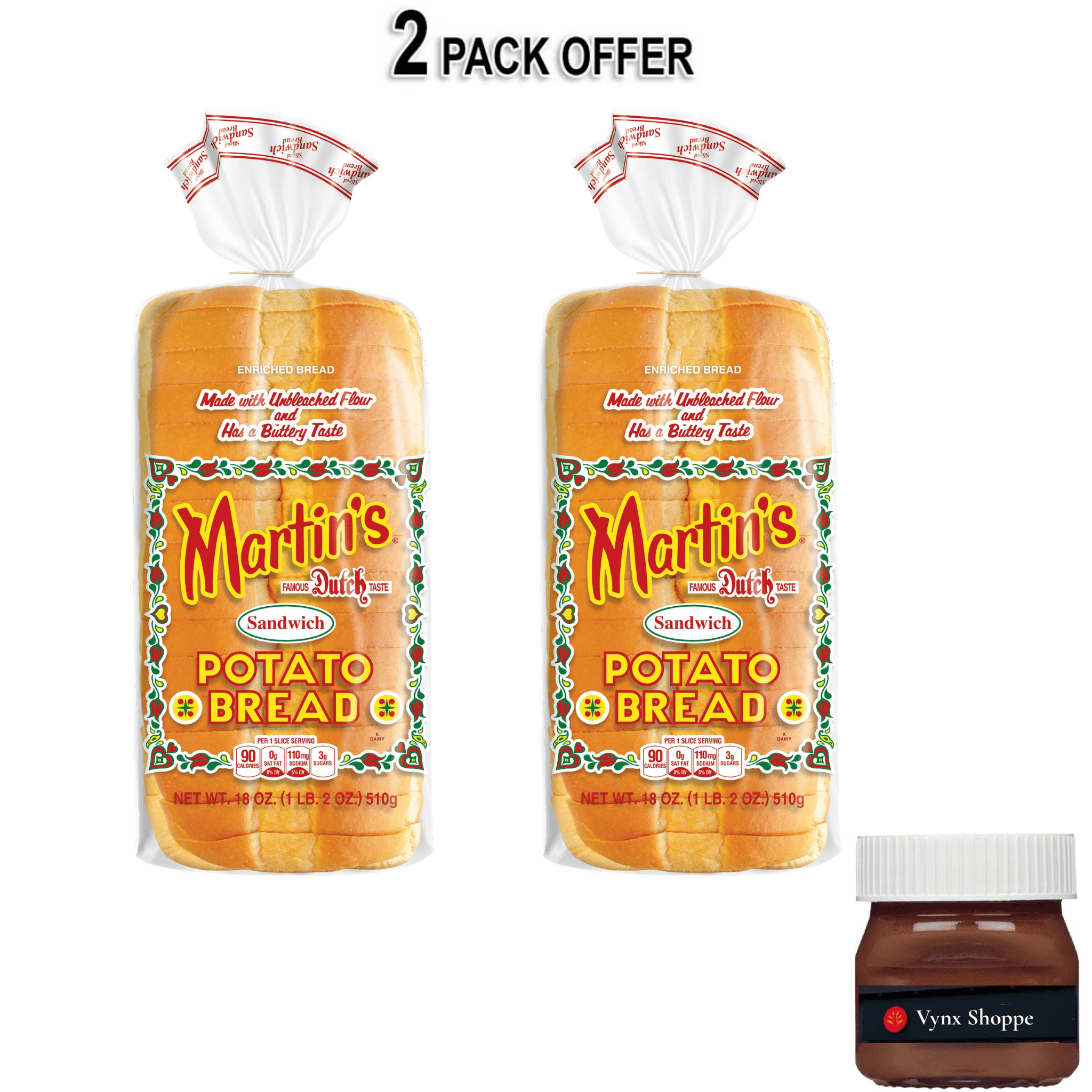 Martin's Sandwich Potato Bread Loaf, 18 Ounces, Sliced - Walmart.com