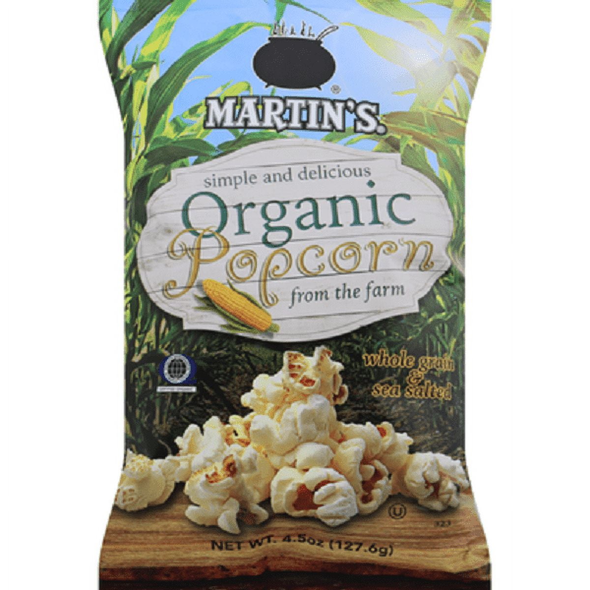 Martin's Whole Grain and Sea Salt Organic Popcorn, 6-Pack 4.5 oz. Bags ...