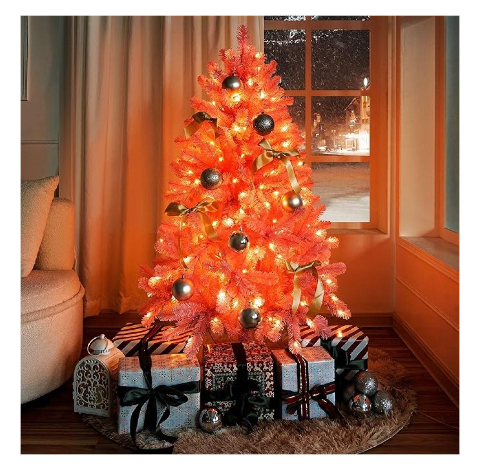 Martina 6.5ft Pink Christmas Tree Prelit with 978 Branch Tips, 450 Warm ...