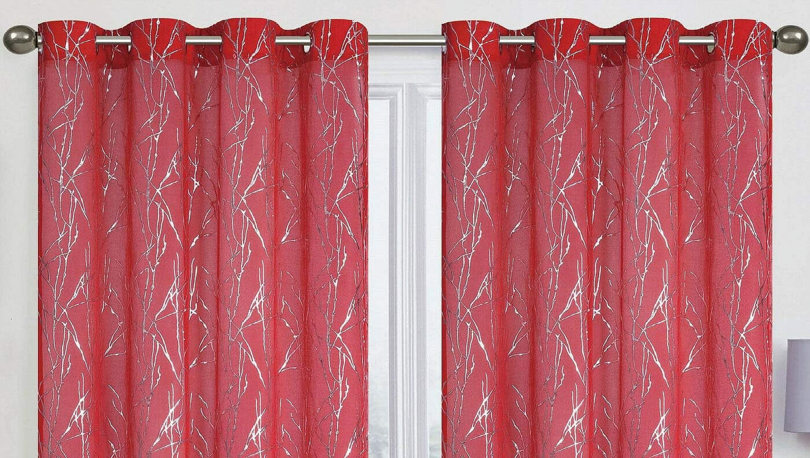 Martina Grommet Top Curtain Panels with Metallic Accent - Walmart.com
