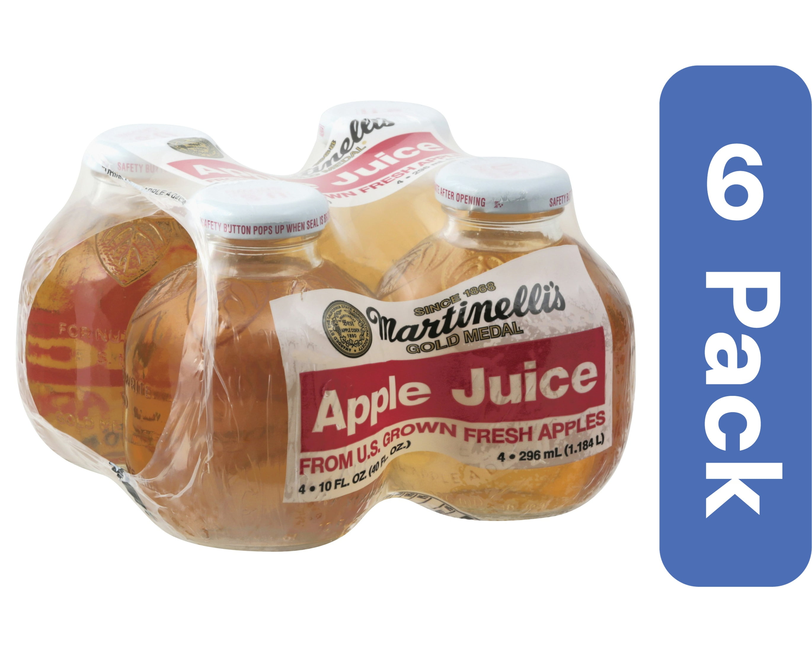 (Pack Of 6) Martinelli Apple Juice 4-Pack 40 Oz - Walmart.com