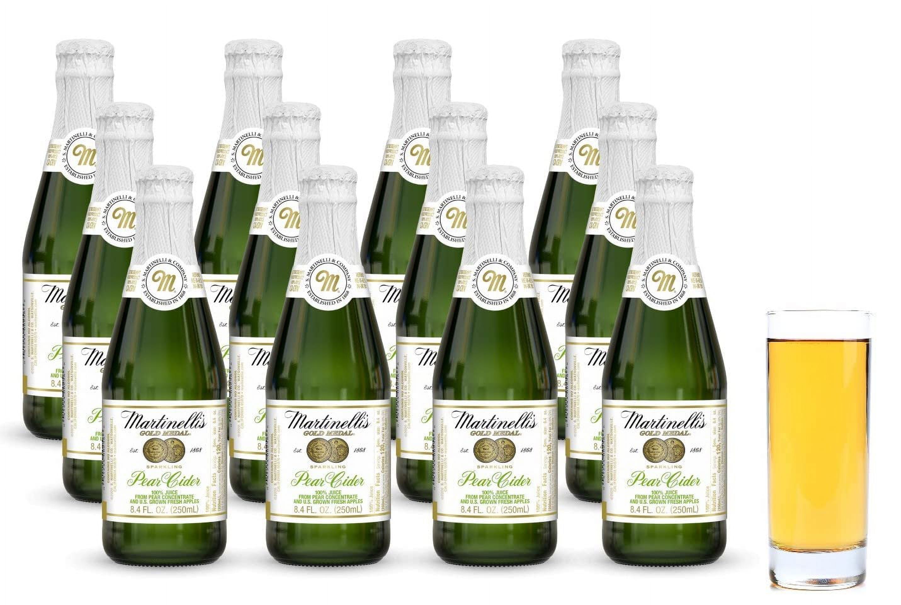 Martinelli's Gold Medal Sparkling Pear Cider, 8.4 Fl Oz, 12 Bottles ...