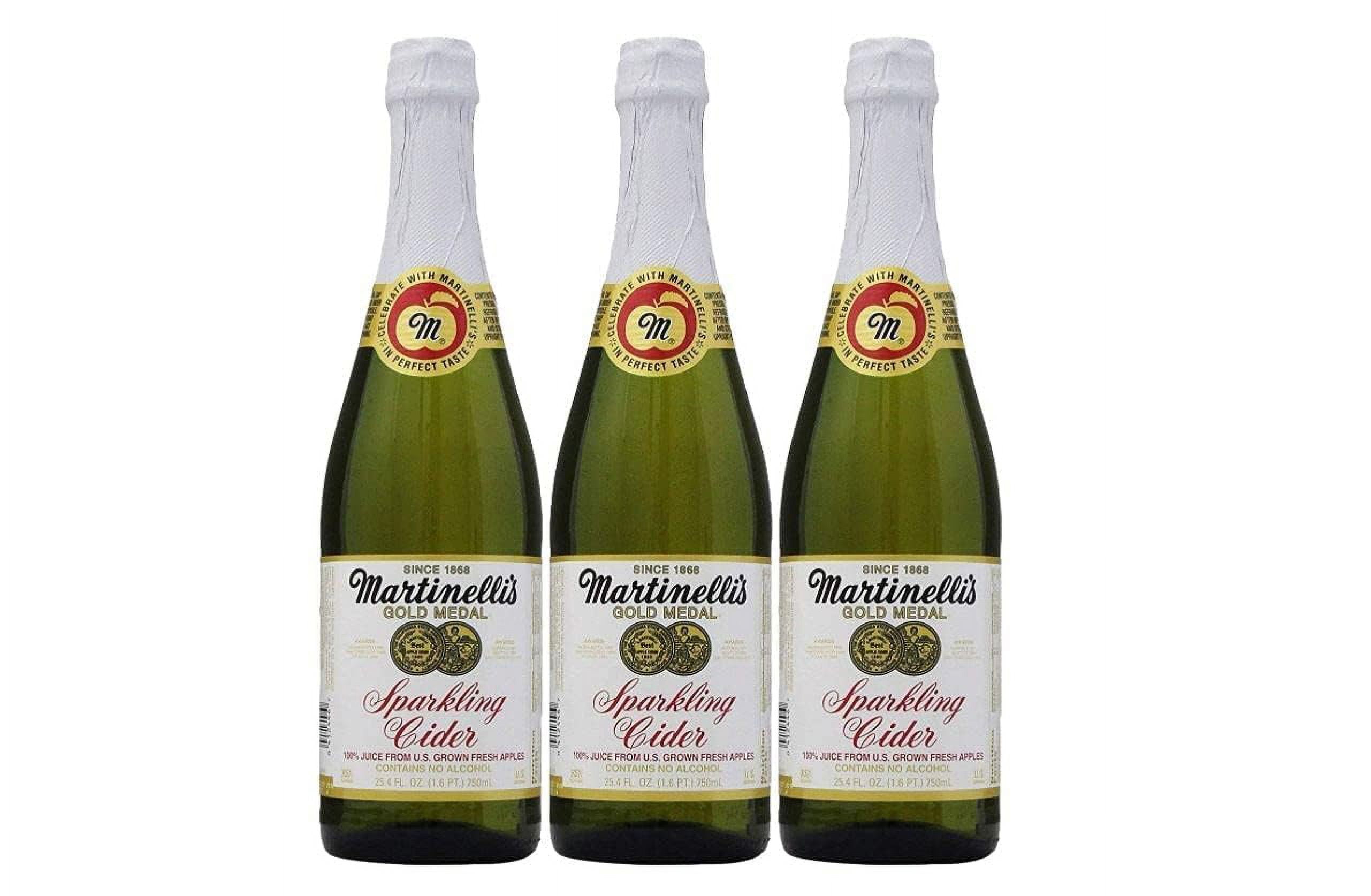 Martinelli's Non-Alcoholic Sparkling Apple Cider Juice, 25.4Oz Glass ...
