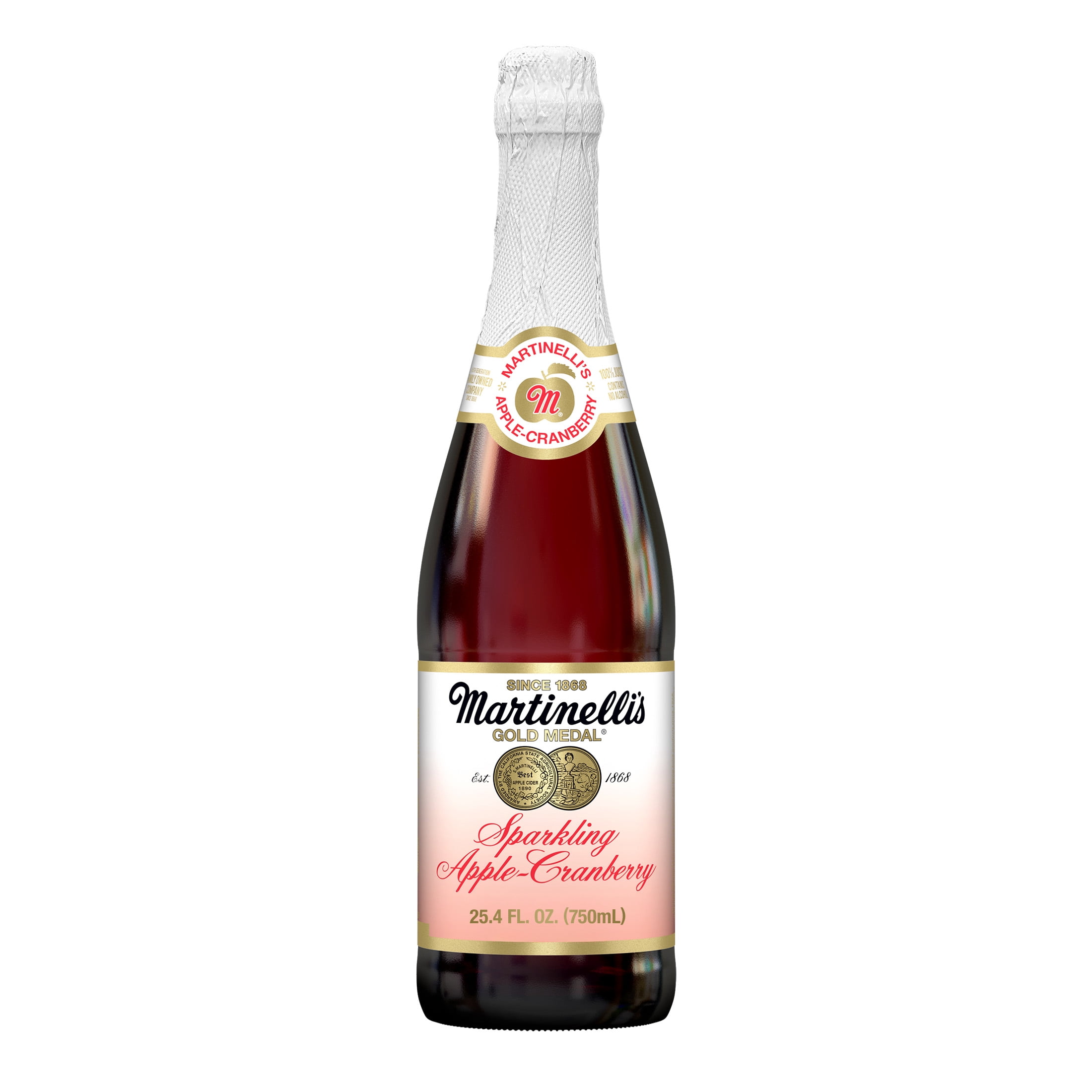 Martinelli's Sparkling Apple-Cranberry, 25.4 fl oz Glass Bottle ...