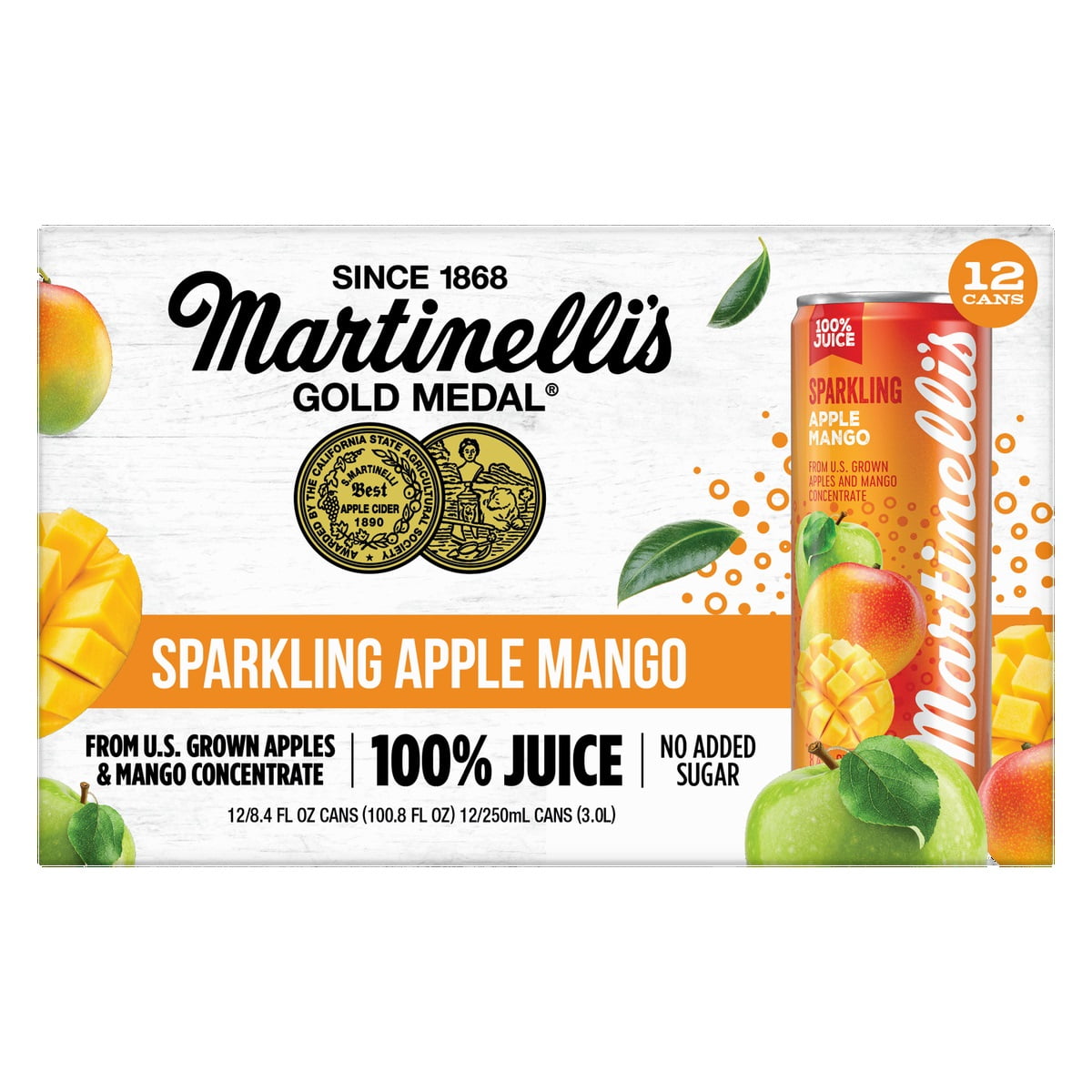 Martinelli's Sparkling Juice, Apple Mango, 8.4 Fluid Ounce (Pack of 12 ...