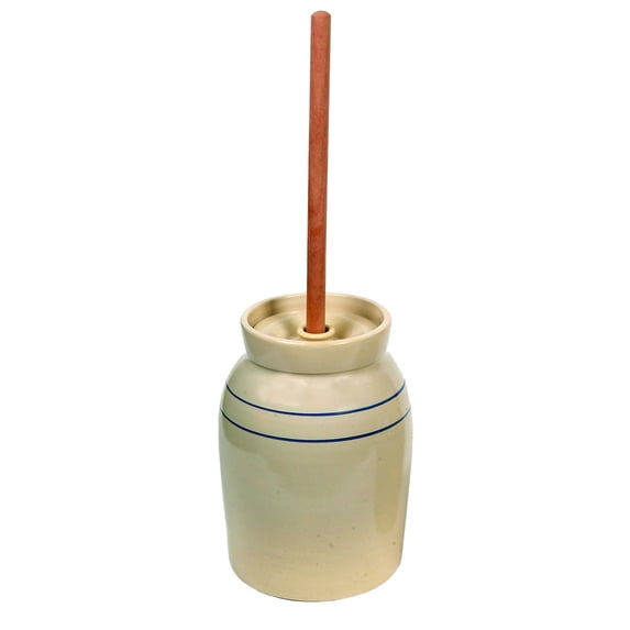 Martínez Pottery Hand-Turned Stoneware Butter Churn, Natural Stone with ...