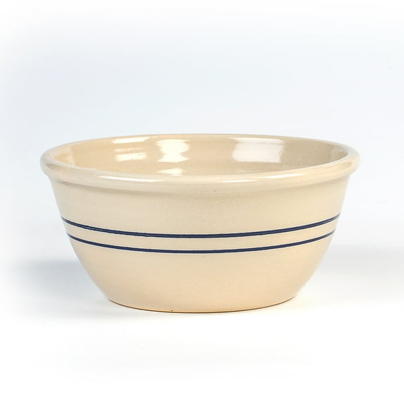 Martinez Pottery Hand-Turned Heritage Blue Stripe Stoneware Mixing Bowl ...