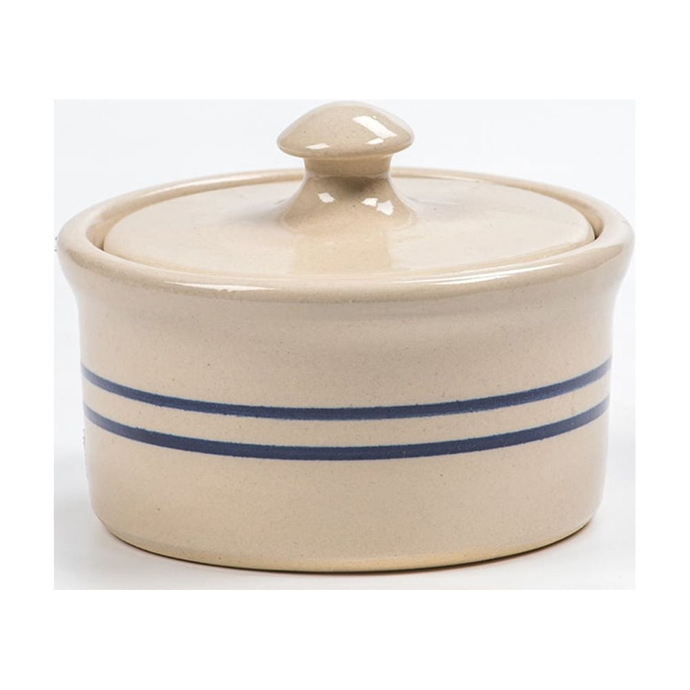 Martinez Pottery Heritage Blue Stripe Stoneware Ramekin with Lid ...