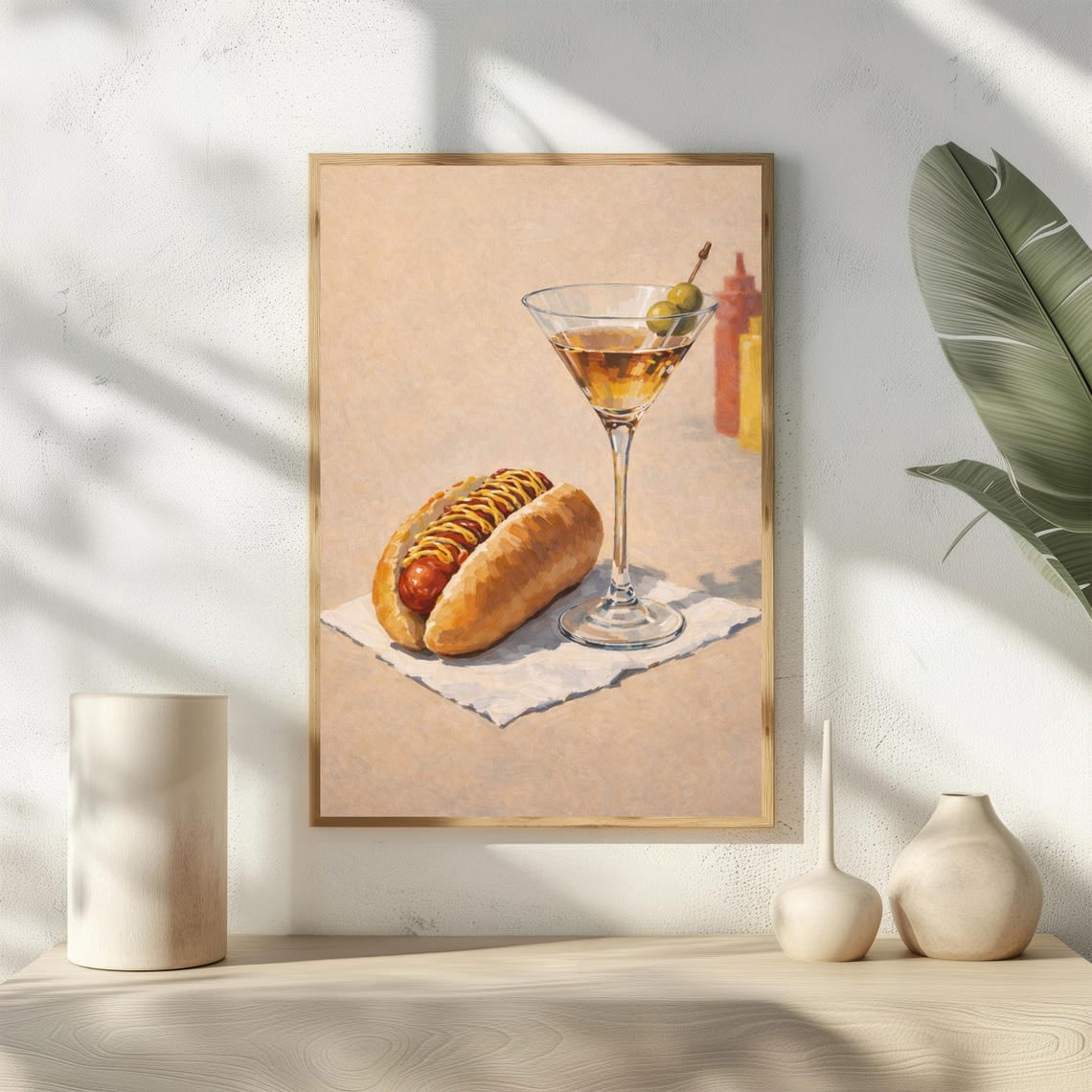 Martini And Hot Dog Art High Low Aesthetic Dirty Martini Kitchen ...