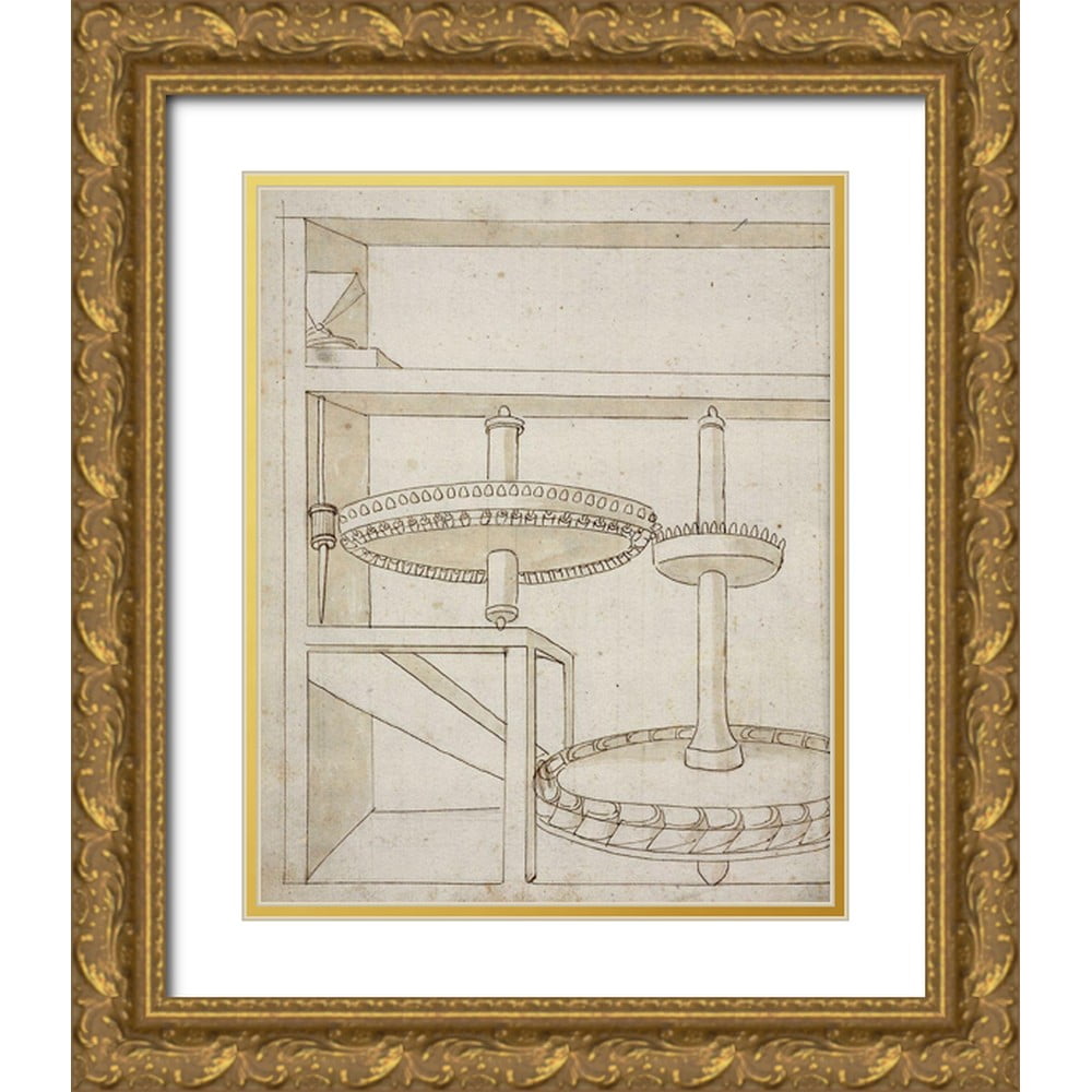 Martini, Francesco di Giorgio 12x14 Gold Ornate Wood Framed with Double ...