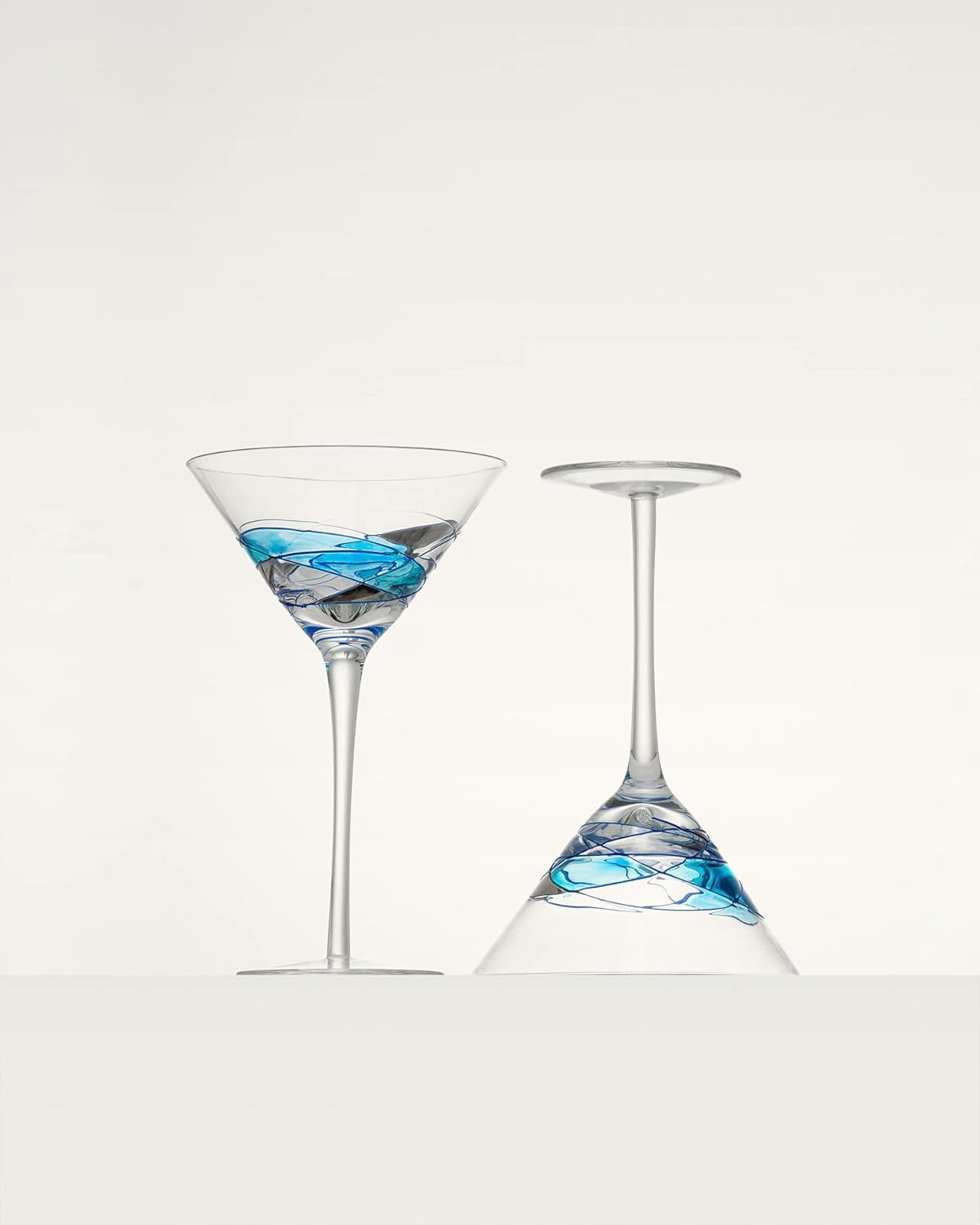 Martini Glass Special Dry Cocktail 12 oz BLUE LINE Refreshment Party ...